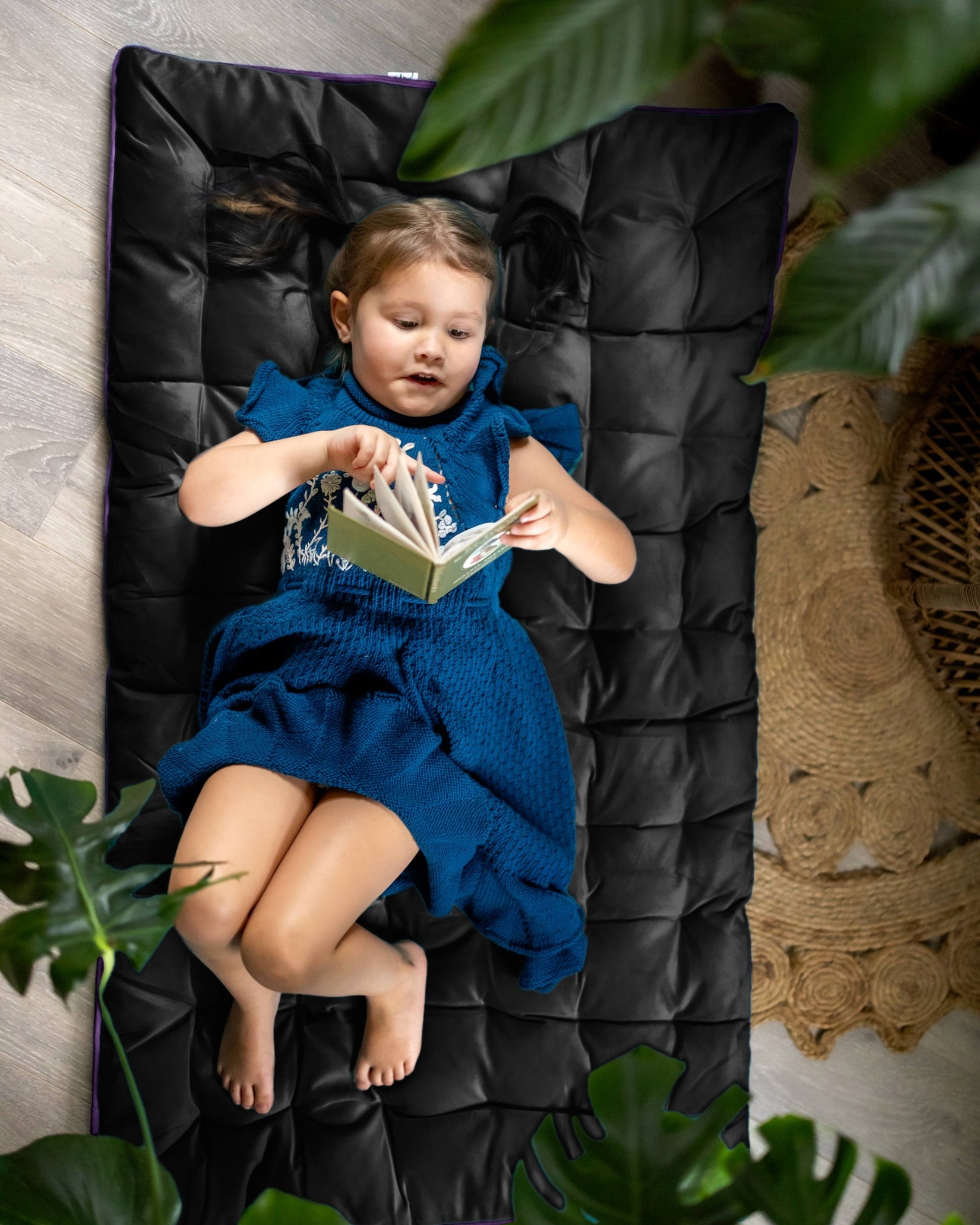 Double Sided Tufted Floor Pillow Purple Black – Cassarohome