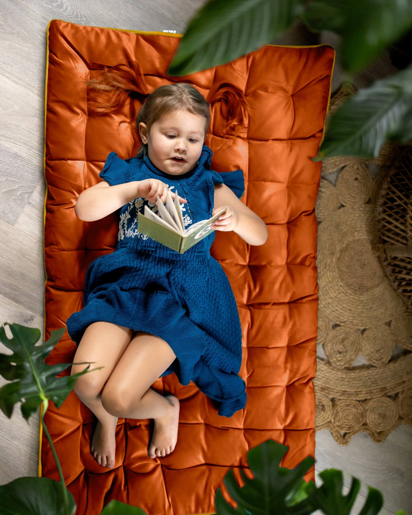 Double Sided Tufted Floor Pillow Marigold Rust – Cassarokids